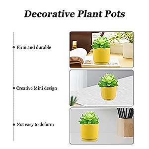 Yardwe 3pcs Flower Pot Desktop Succulent Planters Pots Garden Plant Holder Orchid Pot Home Decor Flower Pots Flowerpots Artificial Plant Pot Office Plant Fibres