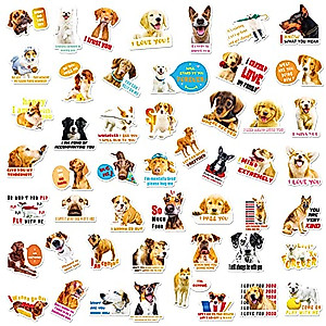 50Pcs Cool Dog Stickers Bulk Cute Funny for Kids Water Bottles, Vinyl Waterproof Laptop Realistic Dog Sticker Pack for Phone Guitar Luggage Skateboard Teens Boys Girls (Dog1)
