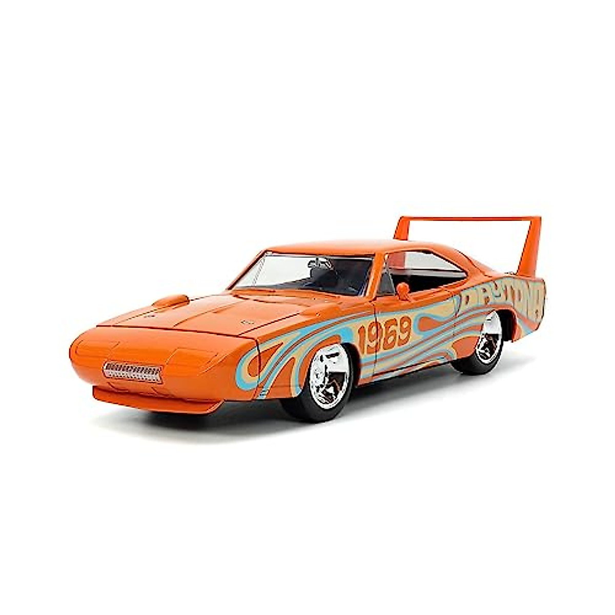 Jada Toys I Love The 60’s 1:24 1969 Dodge Charger Daytona Die-Cast Car, Toys for Kids and Adults, Orange