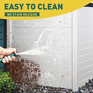 Elevens 48" W X 48" H Privacy Screen Outdoor Privacy Fence Panels for Air Conditioner and Trash Can, Vinyl Privacy Fence, Privacy Screen Kit (2 Panels-White) (A-YP01001-VC-USAM026)