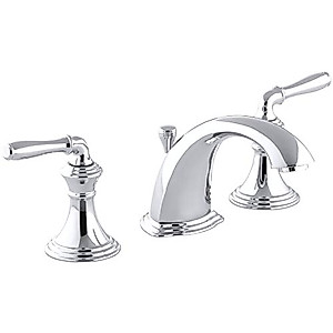 Bathroom Faucet by KOHLER, Bathroom Sink Faucet, Devonshire Collection, 2-Handle Widespread Faucet with Metal Drain, Polished Chrome, K-394-4-CP