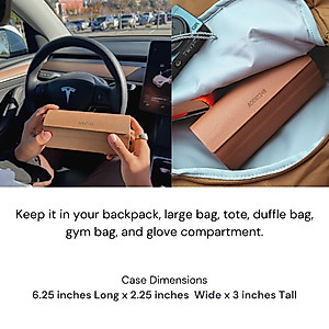 Eyeglass and Sunglass 2-Compartment Travel Case - Brown