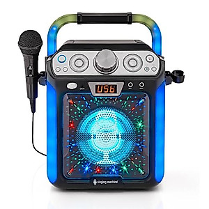 Singing Machine SML682BTBK Groove Cube Karaoke Player with Bluetooth and Echo Control, Battery Powered, Black