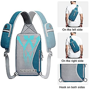 G4Free Sling Bag Sling Backpack Crossbody Chest Bag Daypack for Hiking Traveling (Teal Blue)