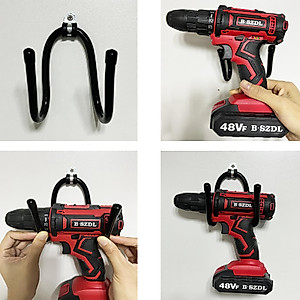 Pmsanzay Power Tool Organizer, 2 Pack Heavy Duty Drill Holder Wall Mount Hangers, Tool Holder and Storage Rack Utility Storage Shelves for Power Tools Garage Organization for Men Dad Gift