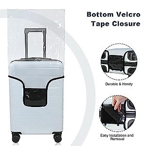 HYPER VENTURE Clear PVC Luggage Cover Full Transparent Suitcase Protector Fits 20 Inch Luggage, S
