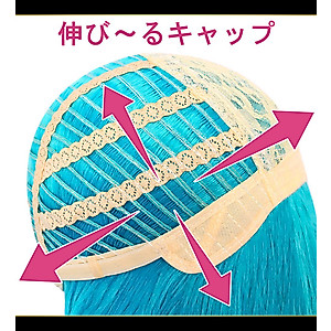 Purple dark purple CaseEden original 4-piece set (+ stand + wig hair net two) CaseEden depth [cosplay wig 100cm heat-resistant Genuine] super long straight (japan import)