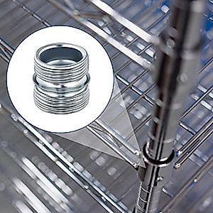 8 Pack 1 Inch/ 25.4 mm Diameter Connectors for Coarse Thread 0.047 Inch/ 1.2 mm Thick Wire Shelving Parts Double Head Threaded Pole Replacement Storage Shelves Part Metal Rack
