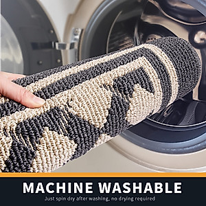 Gutesem Indoor Door Mat, 24"x36", Front Back Door Entrance Rug, Absorbent and Dirt-Resistant Rugs for Entryway, Machine Washable, Non-Slip Low-Profile Inside Entry Doormat, Dark Grey