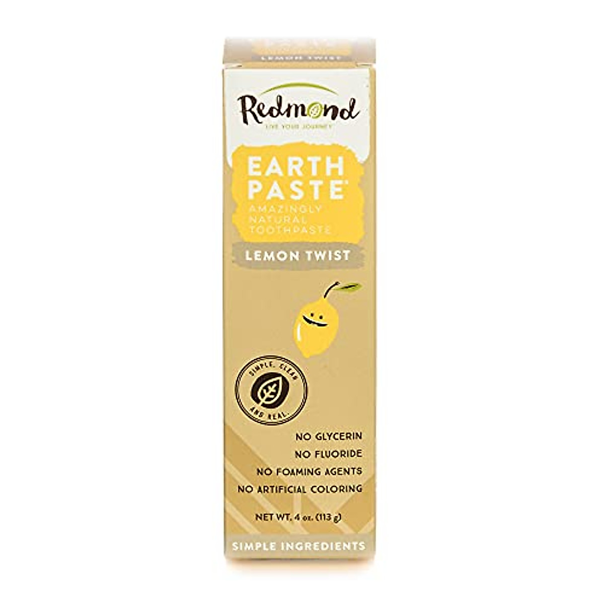 REDMOND - Earthpaste All Natural Non-Fluoride Vegan Organic Non GMO Real Ingredients Toothpaste, Lemon Twist, 4 Ounce, (3 Pack)