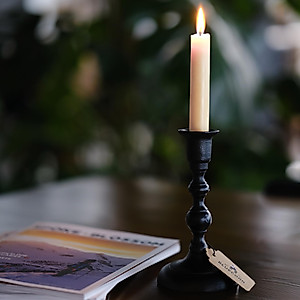 Bluecorn 100% Pure Beeswax Taper Candles | Natural Beeswax Candles, Ivory White Unscented Tapered Candles | 8 Inch Candles, Pair - Two Candlesticks | Soy, Paraffin, & Fragrance Free