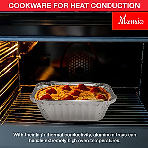 Mwnxia Mini Loaf Pans with Lids 50 Pack Small Aluminum Pans with Lids complete with Handmade with Love Stickers for Baking Bread, Fruit Cake, Banana Bread, Meat loaf and Baked Goods