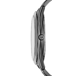 Michael Kors Men's Slim Runway Quartz Watch with Stainless Steel Strap, Gunmetal, 22 (Model: MK1044)