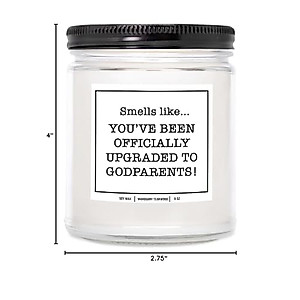 YouNique Designs Godparents Proposal Gift Candle 9 oz Candle - God Parents Presents Proposal Gifts - Gift When Asking Someone to be Godparents - Godparents Proposal Ideas (Mahogany Teakwood)