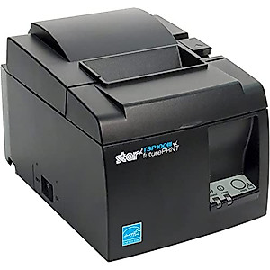 Star Micronics TSP143IIIBi Bluetooth Thermal Receipt Printer,Compatible with Windows, iOS and Android, Auto-Cutter, Star Cloud Services Capability, USB Type A, Internal Power Supply - Gray, YKGAV