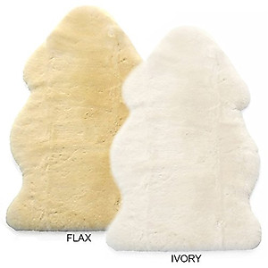 Woolino Sheepskin Luxuriously Soft Fluffy Rug for Bedroom, 100% Natural Australian Merino Wool Lambskin Baby Carpet - Ivory