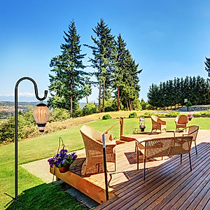 ToyHotels Shepherd Hooks for Outdoor, 1 Pack 62 Inch Bird Feeder Pole with 5 Prongs Base for Hanging Lantern, Hummingbird Feeder, Lightweight Plant, Shepherds Hook for Bird Feeders for Outside