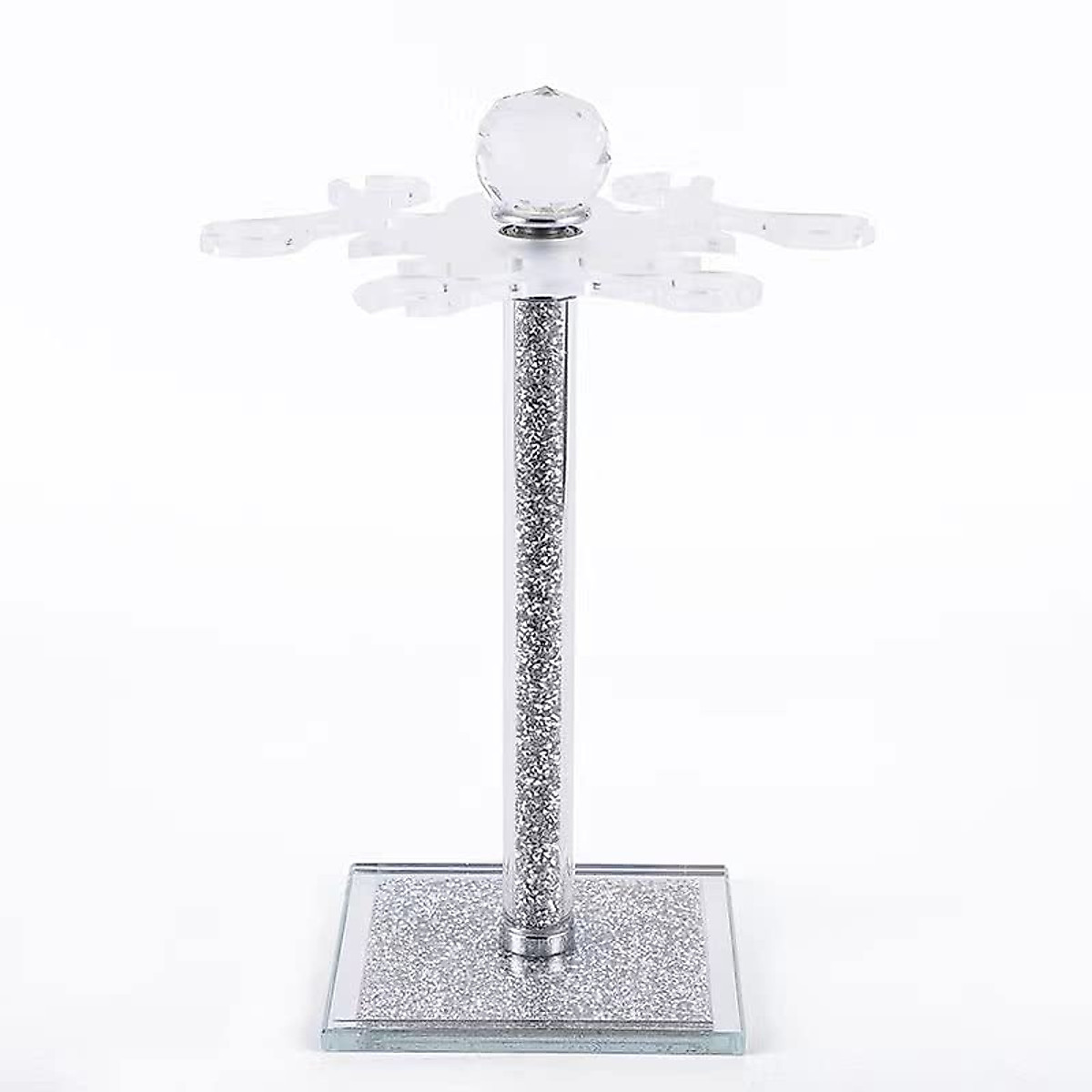 Kytree Crystal Wine Glass Holder, Stemware Rack/Rotate 6 Wine Glass Storage Holder Stand Air Drying Rack, Elegant Desktop Countertop Wine Glass Racks for Kitchen Storage, Bar, Cafe Decor