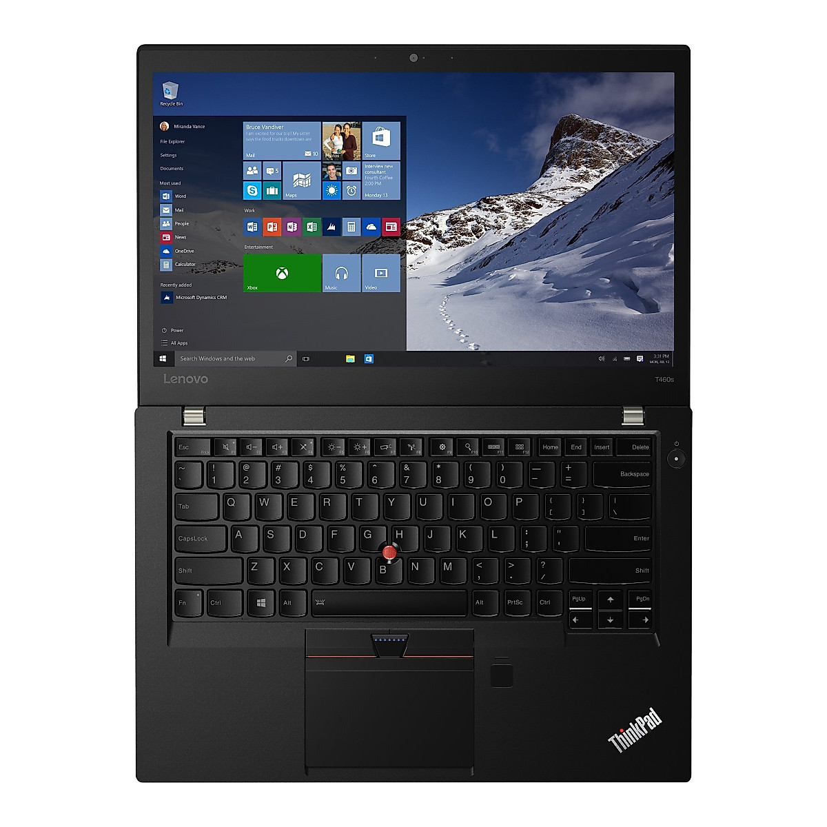 Lenovo T460s Ultrabook 20F9003CUS (14" Display, Intel i7-6600U 2.6GHz, 8GB RAM, 256GB SSD, Webcam, Backlit Keyboard, Fingerprint Reader, Windows 7 Pro 64)