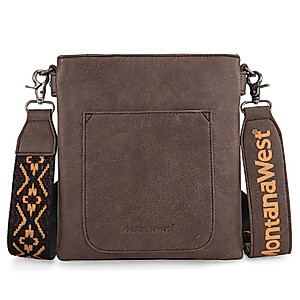 Montana West Crossbody Purse for Women Multi Pocket Crossover Side Purses Medium Size Cross Body Bag with Wide Guitar Strap Travel MWC-184CF