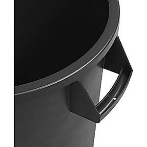 Carlisle FoodService Products Bronco Black 10 Gallon Round Waste Bin Trash Container - 84101003 - Pack of 6