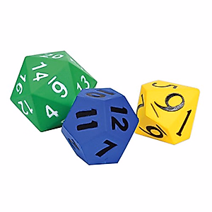 LEARNING ADVANTAGE - Jumbo Polyhedra Die - 10 Sides - Large, Foam Dice for Games - Teach Numbers, Probability, Addition and Subtraction