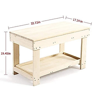 YouHi Kids Activity Table with Board and Storage for Bricks Activity Play Table (Wood Color)