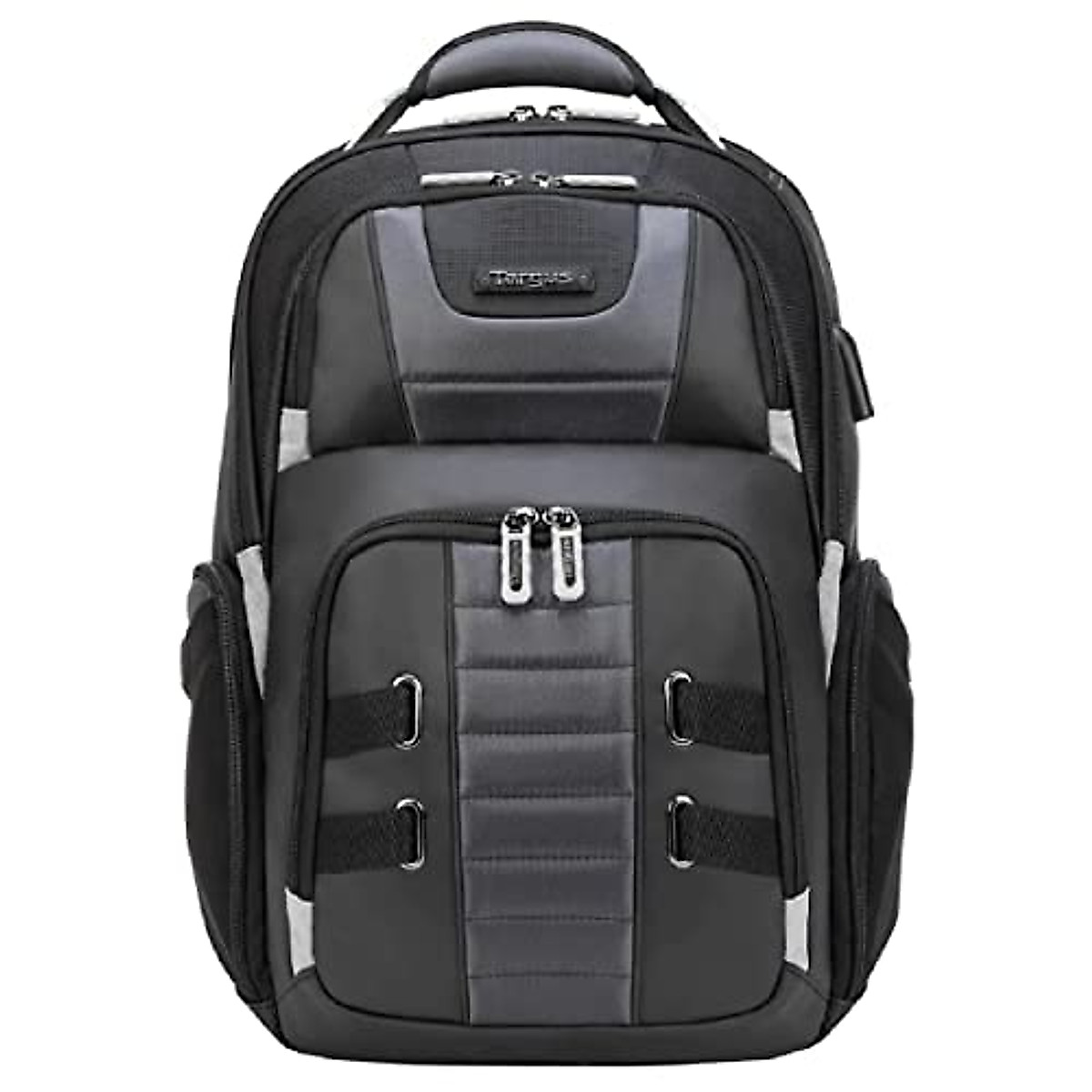 Targus DrifterTrek Backpack with USB Power Pass-Thru Port, Air-Mesh Back Support, Protective Cradle Fits 11.6-15.6-Inch Laptop, Black/Grey (TSB956GL)