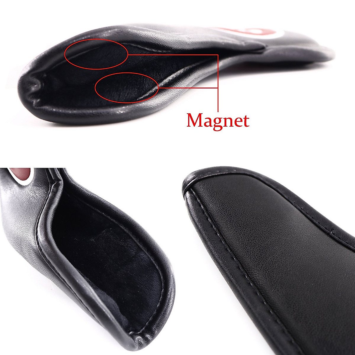 Craftsman Golf Magnetic Iron Headcovers Protective Cover with Large No. (A: Black with No. on both sides)
