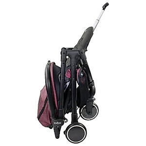Evezo Channy Lightweight Roll 'N' Go Folding Travel Stroller- Gray (Dusty Rose)