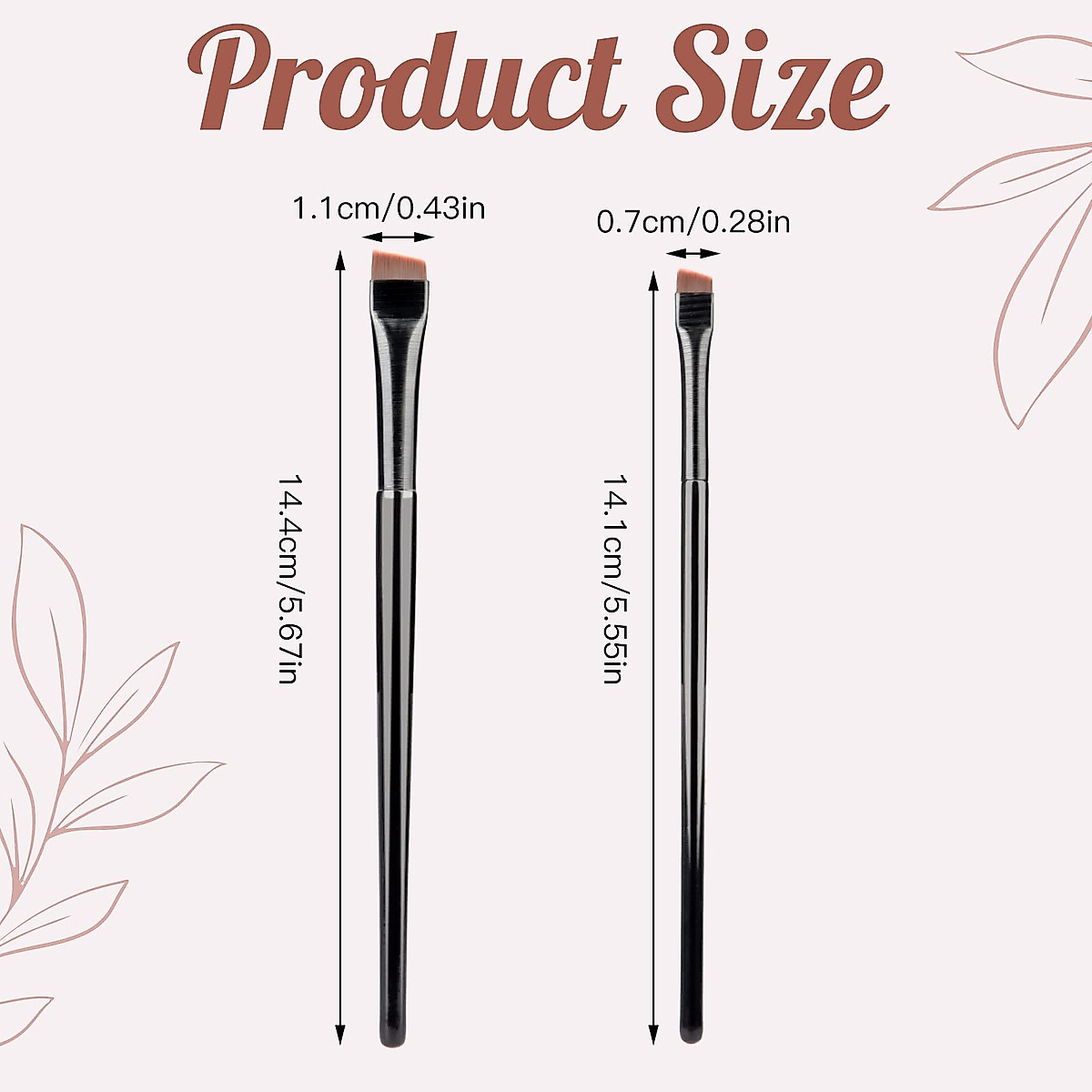 RMISODO 10 Pcs Angled Eyebrow Eyeliner Brush, Ultra Fine Eyeliner Brush, Slanted Eyebrow Brush, Precision Lash Liner Brush, Professional Eye Makeup Applicator for Blending Eyeshadow Eyebrow Eyeliner