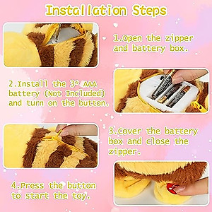 9 Inch Winnie Toys Talking Walking Singing Pooth Bear Plush Toys Repeat What You Say, Interactive Bear Stuffed Toy Figures for Toddler Kids Birthday