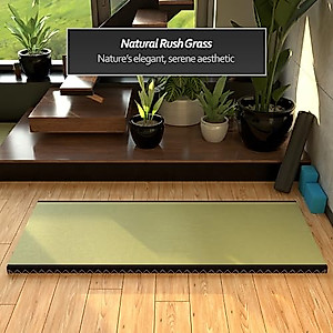 Red Lantern Half Mat Tatami, 1/2 Euro Queen (31.5 in x 78.7 in), Black