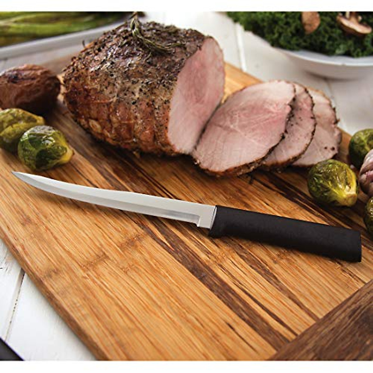 Rada Cutlery Carving Knife Set – Stainless Steel 2-Piece Carving Set With Stainless Steel Black Resin Handles