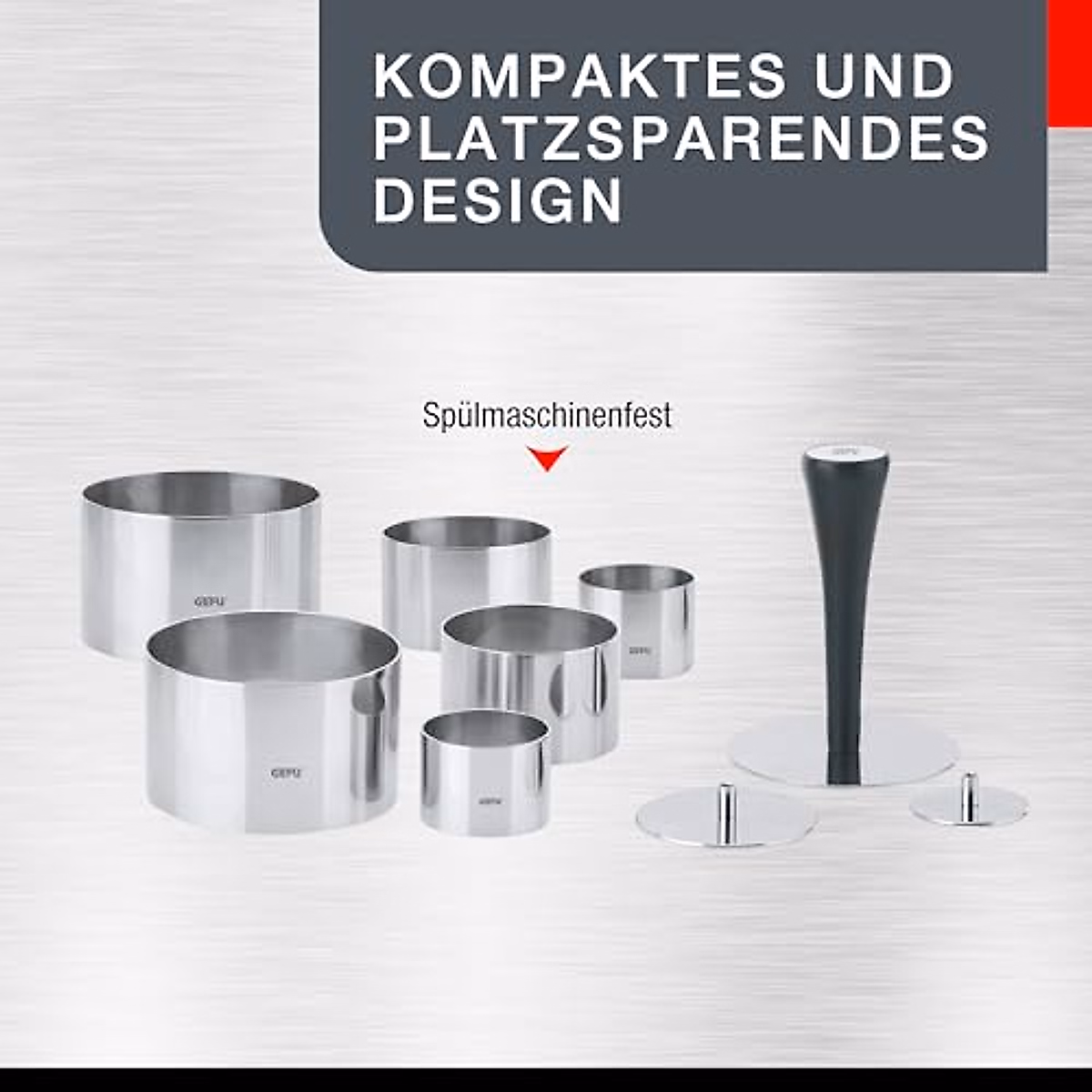 GEFU Professional Dish Prepping/Plating/Forming Ring Set/10 pieces/FORMIDABLE