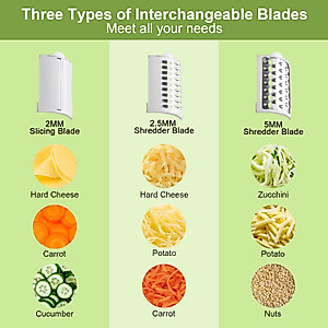 Electric Cheese Grater, Detachable Electric Salad Maker for Home Kitchen Use, Electric Cheese Grater for Block Cheese for Vegetables, Cheeses and Nuts, BPA-Free