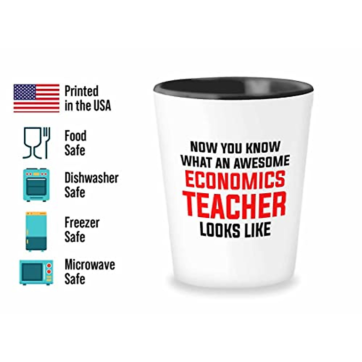 Subject Teacher Shot Glass 1.5oz - economics teacher looks - Economics Teacher Financial Analyst Finance Statistician