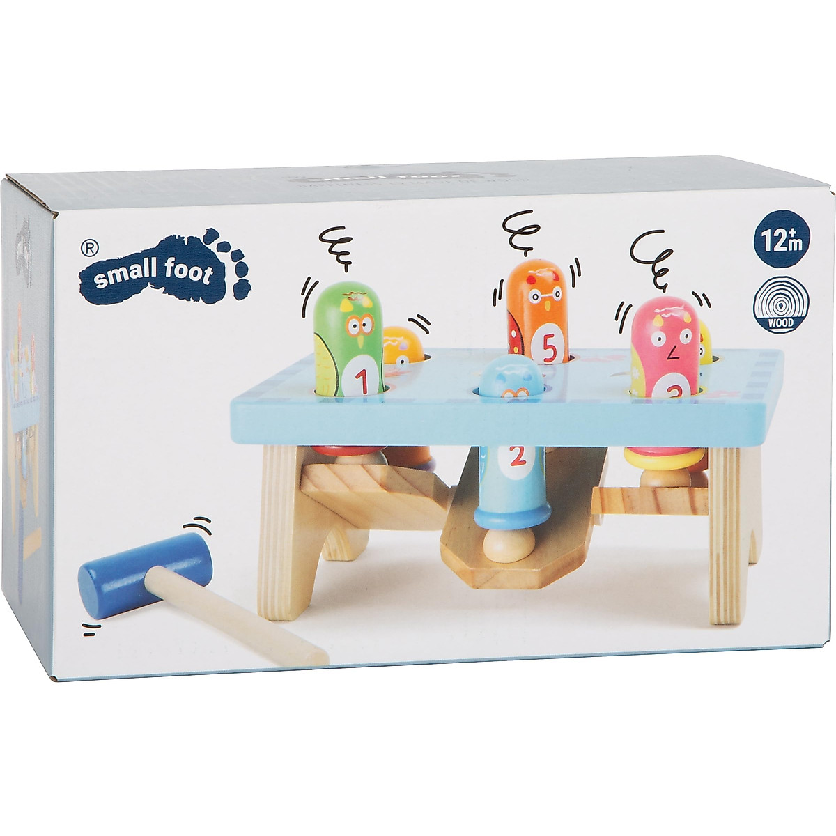 Small Foot Wooden Toys Smack the Bird Knock Playset with Hammer designed for children ages 18 months