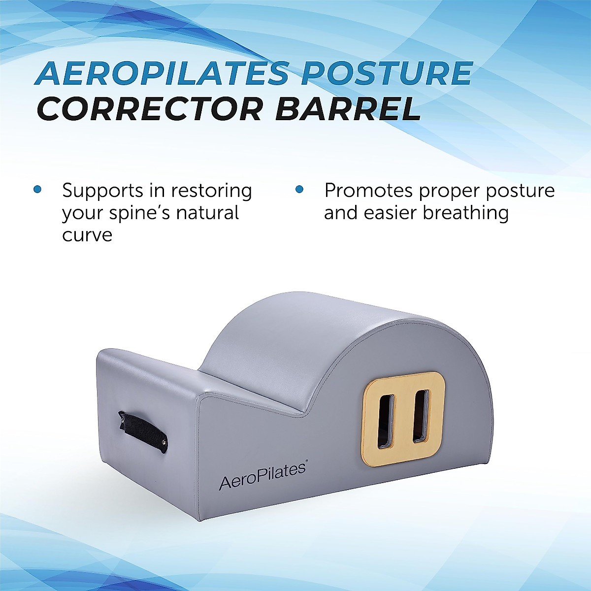 AeroPilates Precision Series Posture Corrector Barrel - Pilates Strength Workout Machine for Home Gym - Home Pilates Back Stretcher - Up to 300 lbs Weight Capacity