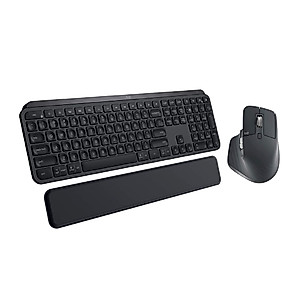 Logitech MX Keys Wireless Illuminated Keyboard (Multi-OS) Bundle with MX Master 3 Advanced Wireless Mouse for Mac and MX Palm Rest