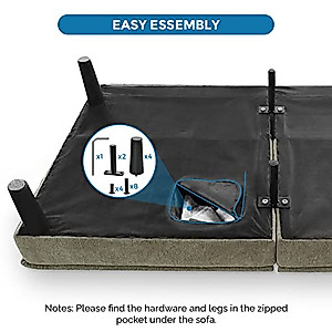 IULULU Futon Sofa Bed, Convertible Sleeper Couch Armless Daybed for Apartment, Studio, Dorm, Office, Home, Sage Green