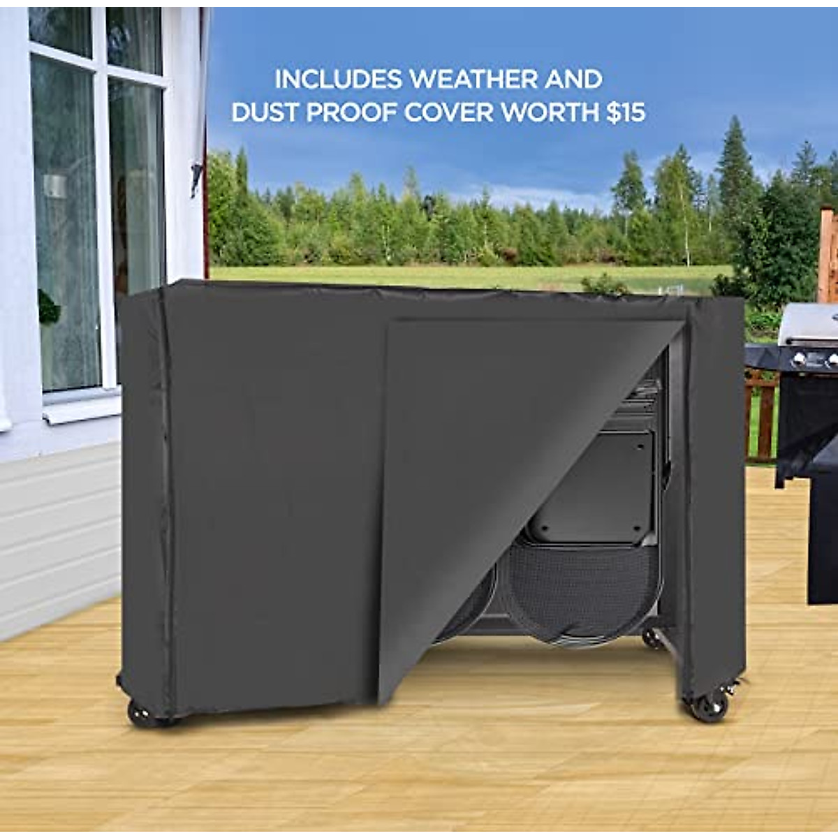 Folding Chair Rack Folding Chair Cart Folding Chair Storage Chair Dolly for Stackable Chairs and Table Hold More Hanging Chairs with Rubber Locking Caster Wheels Dust Trolley Cover Capacity 42 Chairs