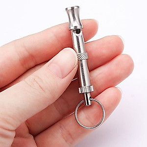 Labriciyon 1Pc Silver Adjustable Ultrasonic Dog Whistle,Portable Whistle Pet Whistle Supersonic Whistle Dog Whistles for Pet Training,Pet Supplies,Training and Behavior Aids,Convenient to Carry