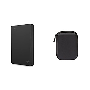Seagate Portable 1TB External Hard Drive HDD USB 3.0 for PC Laptop and Mac (STGX1000400) & Amazon Basics External Hard Drive Portable Carrying Case