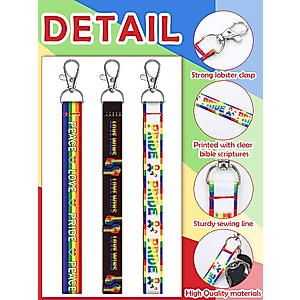 Henoyso 120 Pcs Rainbow Pride Lanyard Keychains Bulk Gay Pride Key Chain LGBT Pride Gift Love Wins Pride Flag Key Rings Pride Accessories for LGBTQ Gay Lesbian Bisexual Pride Day Pride Month Supplies