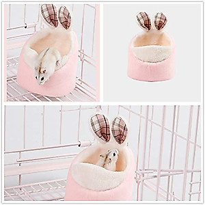 CooShou 2PCS Hamster Mini Bed, Warm Small Pets Animals House Bedding, Cozy Nest Cage Accessories, Lightweight Cotton Sofa for Dwarf Hamster