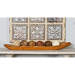 Deco 79 Teak Wood Handmade Live Edge Tray, 36" x 7" x 3", Brown