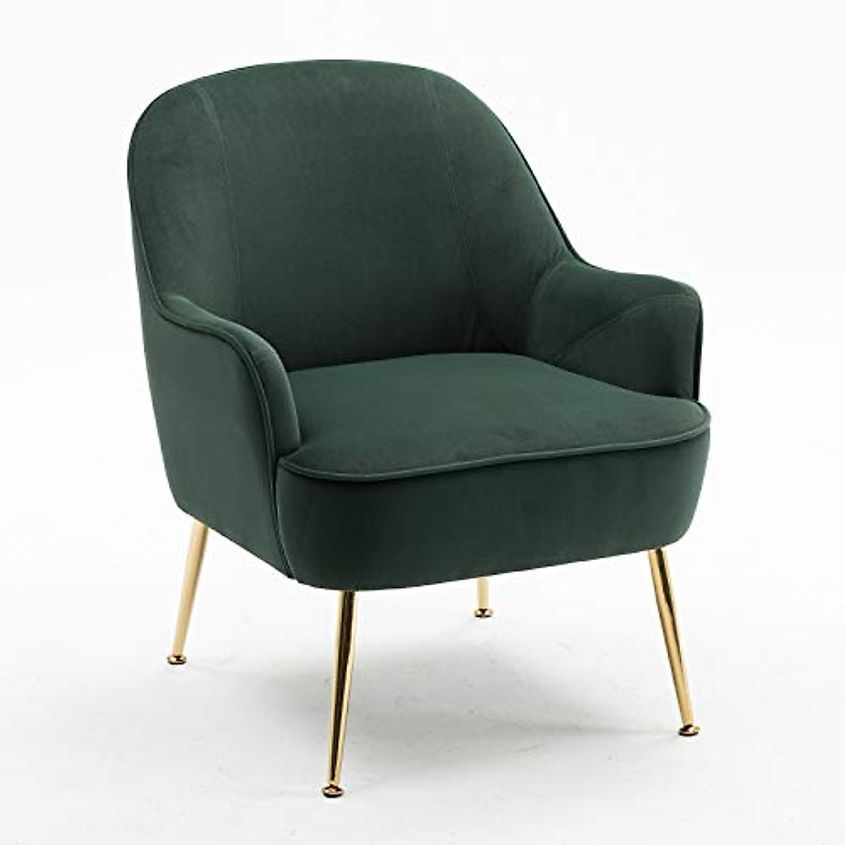 Goujxcy Modern Velvet Accent Tufted Decorative Reading Corner Chair, Vanity Chair for Bedroom, Living Room (Green5)