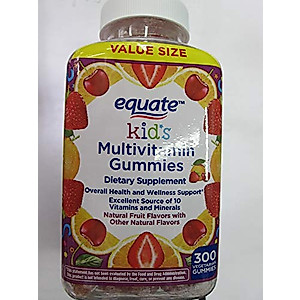 Equate Kids Multivitamin Vitamins & Minerals, Fruit, 300 Vegetarian Gummies (Pack of 2)