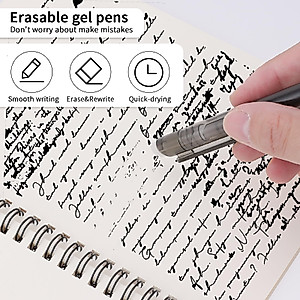 Bewudy 8 Pack Erasable Gel Pens, Retractable Pens Fine Point 0.5 mm Black Ink Pens, Eraser Writing Pens Gel Ink Roller Ball Pens Home Office Stationery Party Gift